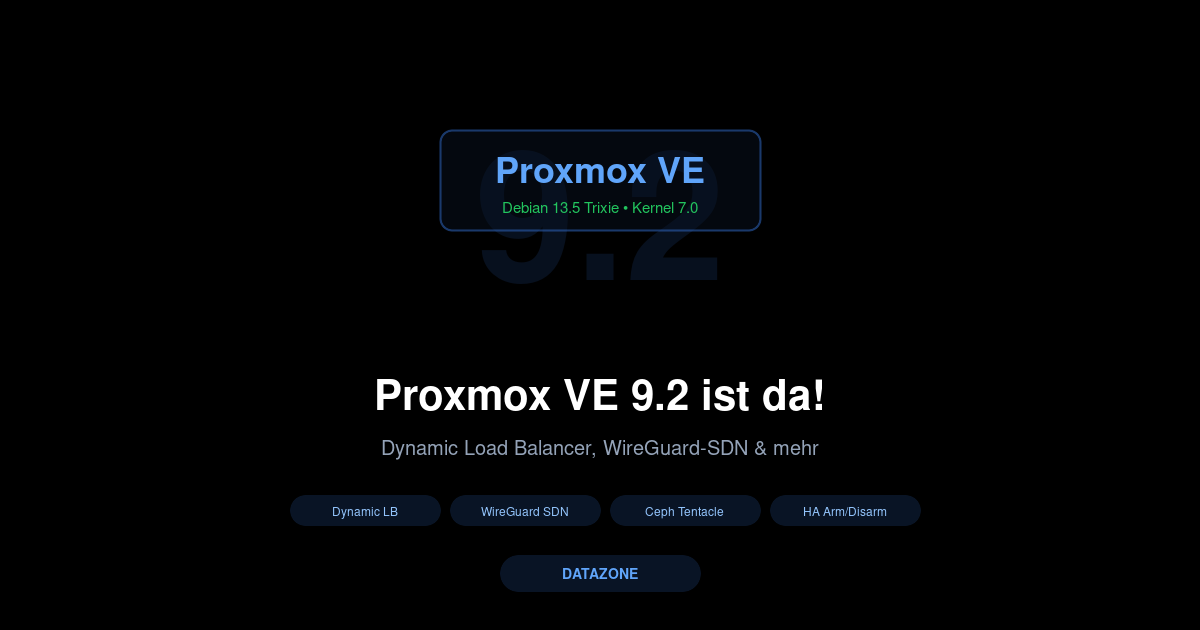 Proxmox VE 9.2 — Dynamic Load Balancer, WireGuard SDN & Kernel 7.0 ...